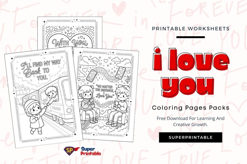 35+ I Love You Coloring Pages (Free PDF Printables)