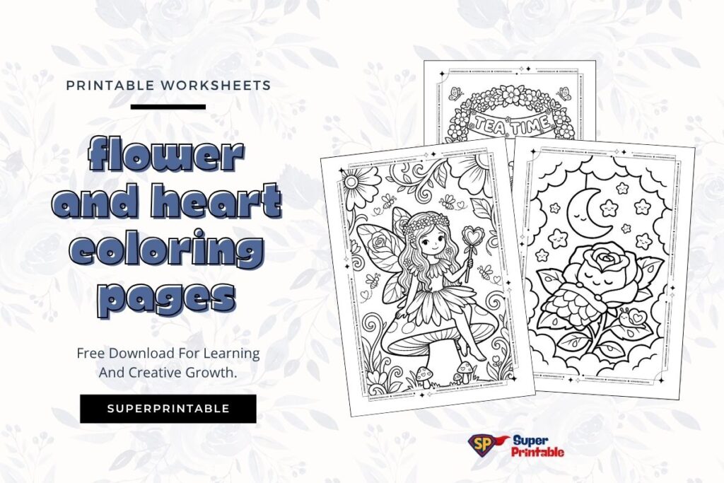 38+ Flower and Heart Coloring Pages (Free PDF Printables)