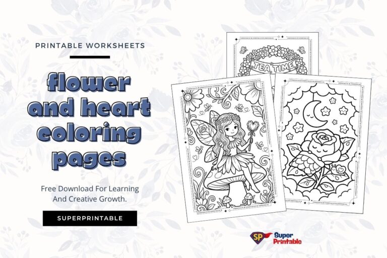 38+ Flower and Heart Coloring Pages (Free PDF Printables)