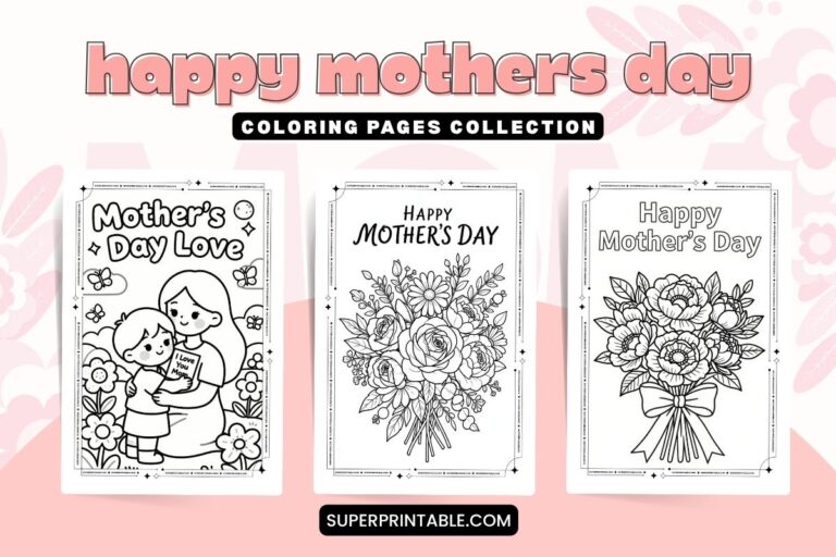 40+ Happy Mothers Day Coloring Pages (Free PDF Printables)