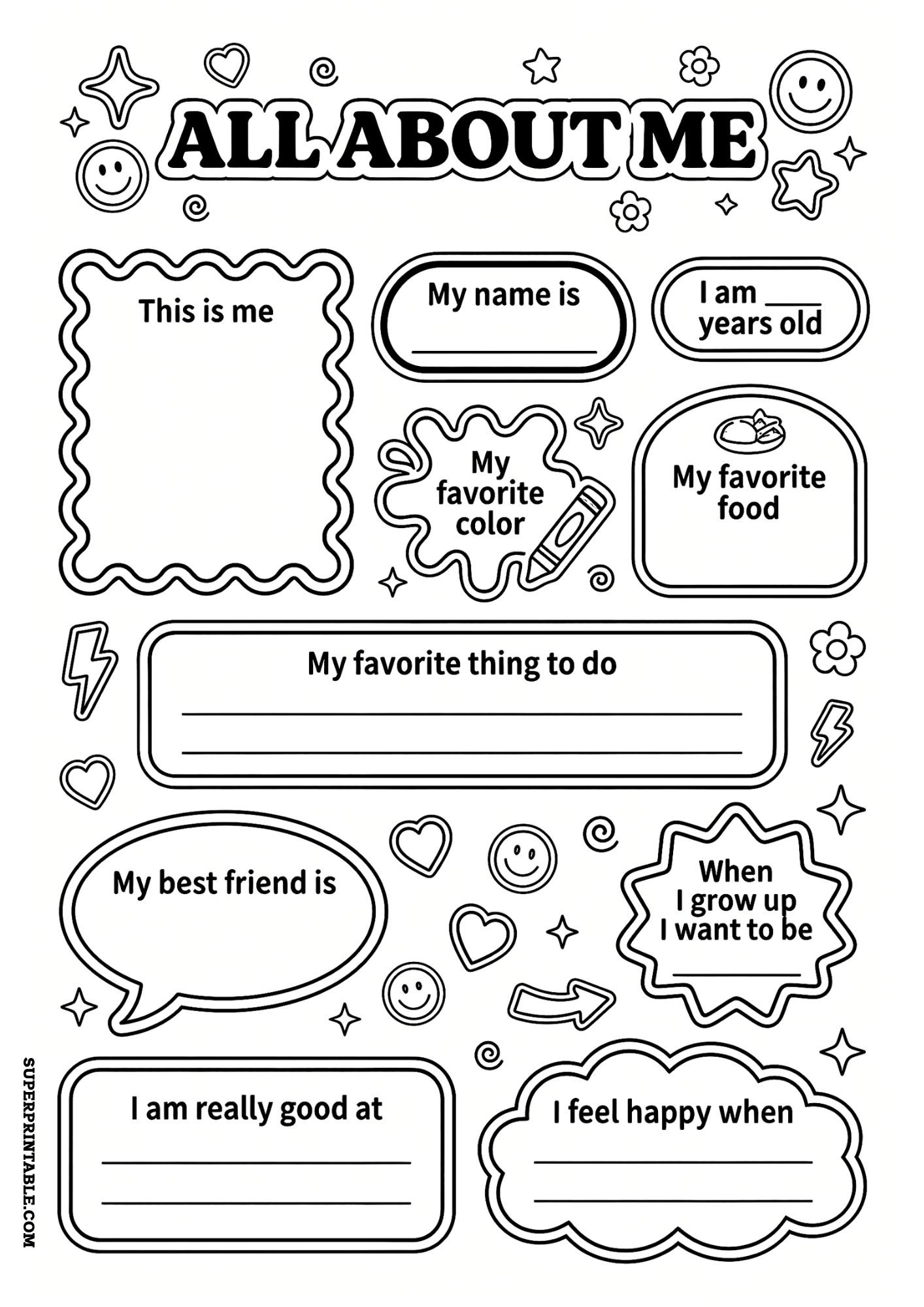 All About Me Worksheet (Free PDF Printables)