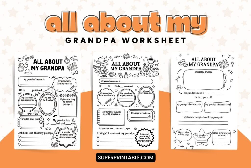 All About My Grandpa Worksheet Pack (Free PDF Printables)