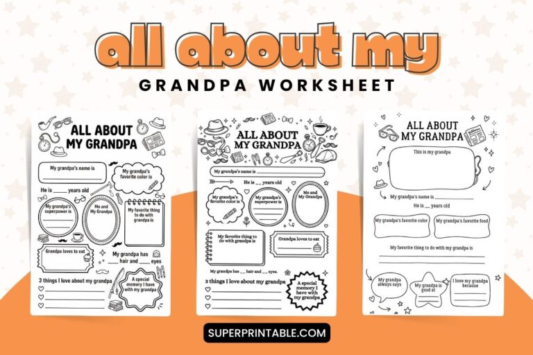 All About My Grandpa Worksheet Pack (Free PDF Printables)