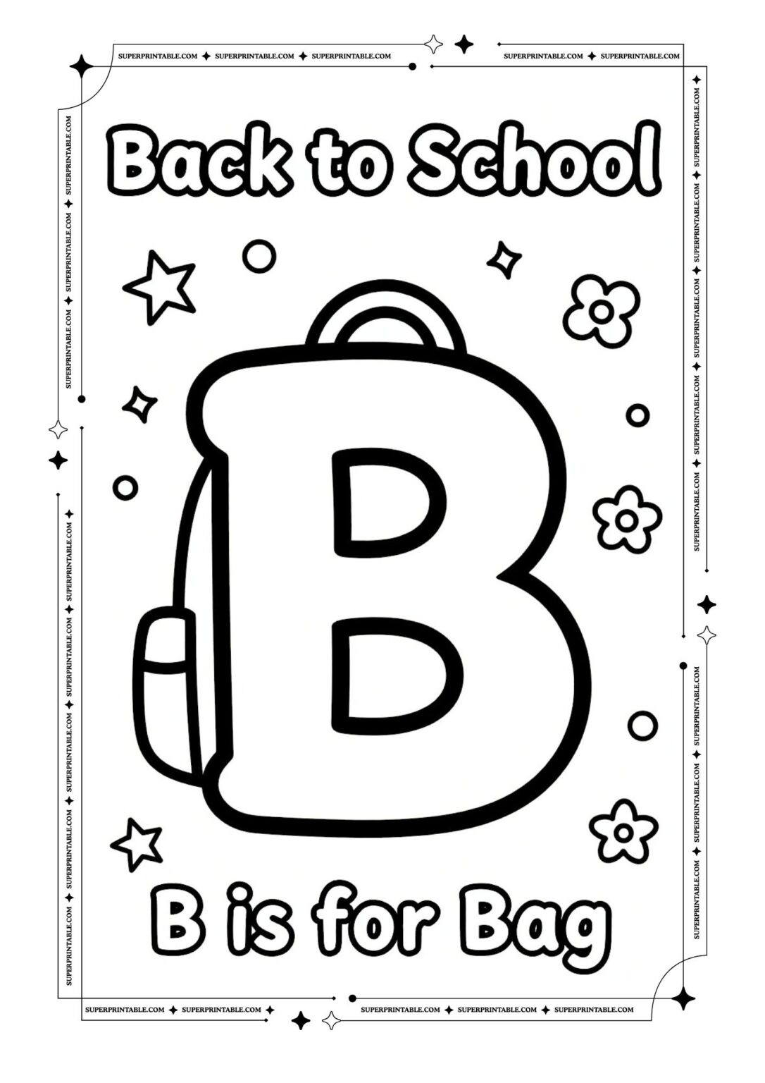 Back To School Alphabet Coloring Pages V2 (Free PDF Printables)