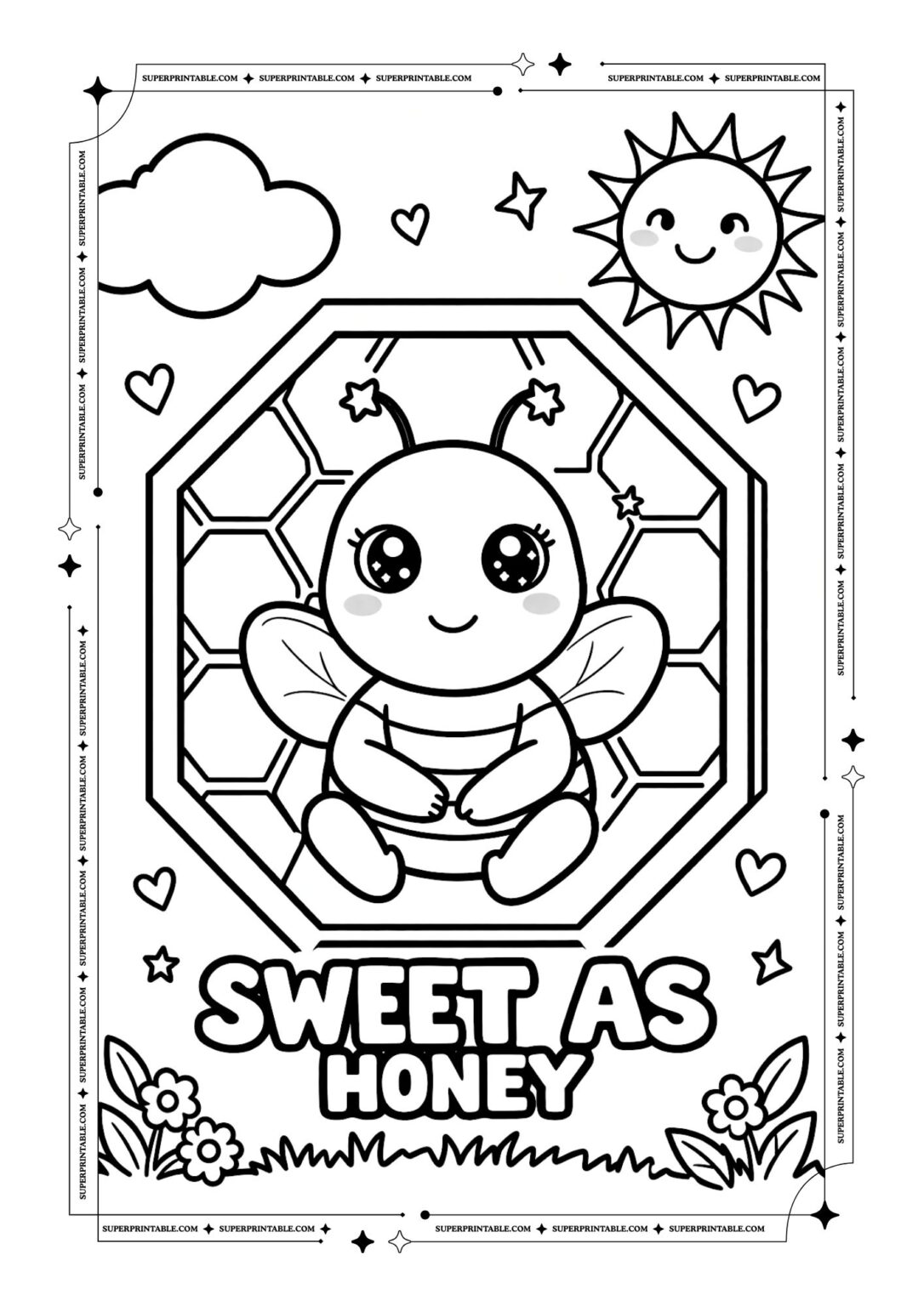 6 Bee Coloring Pages (Free PDF Printables)