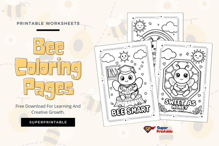 6 Bee Coloring Pages (Free PDF Printables)