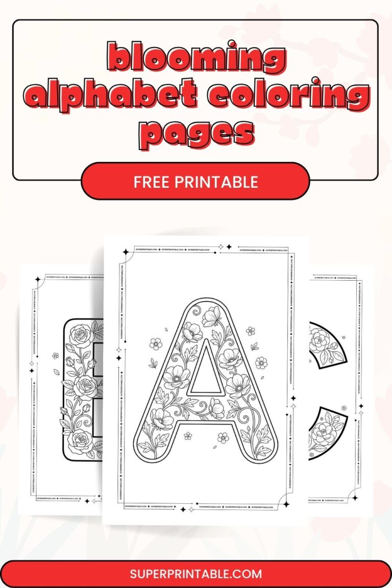 Blooming Alphabet Coloring Pages (Free PDF Printables)