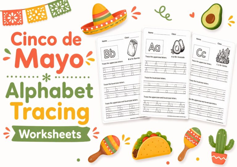 Cinco de Mayo Alphabet Tracing Worksheets A-Z | Free Printable ...