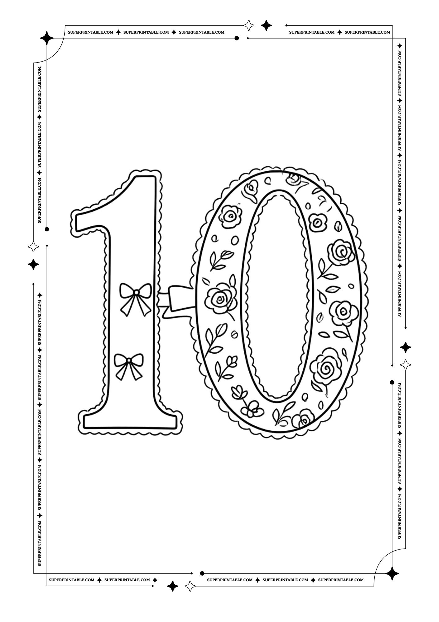 Cottagecore Number Coloring Pages (Free PDF Printables)
