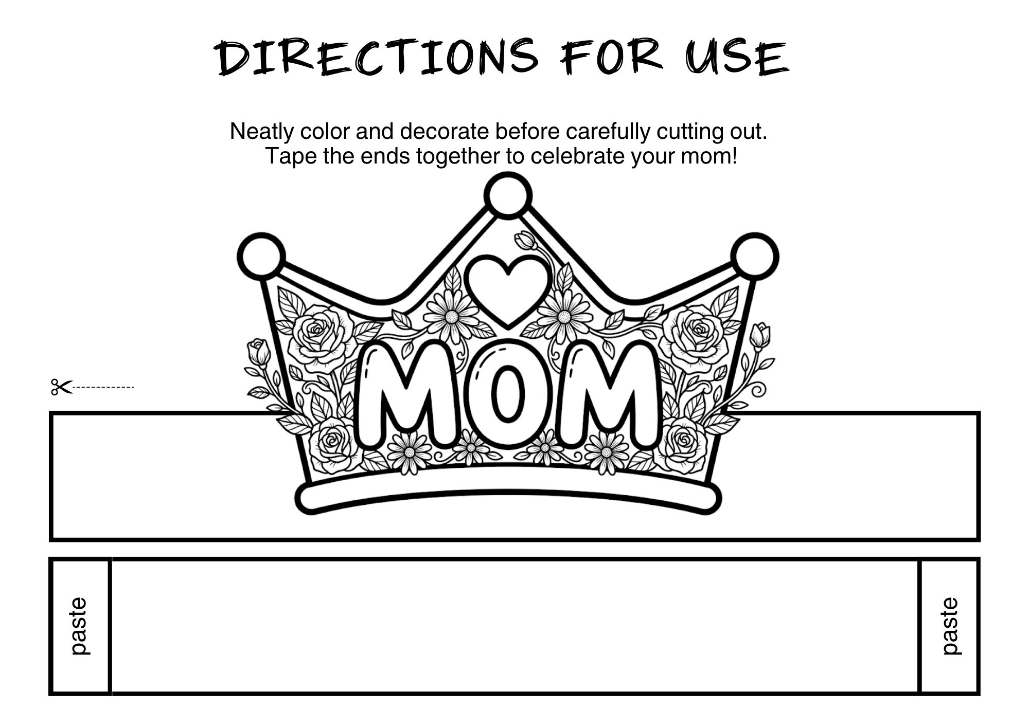 DIY Headband Mother's Day Crown Craft (Free PDF Printables)