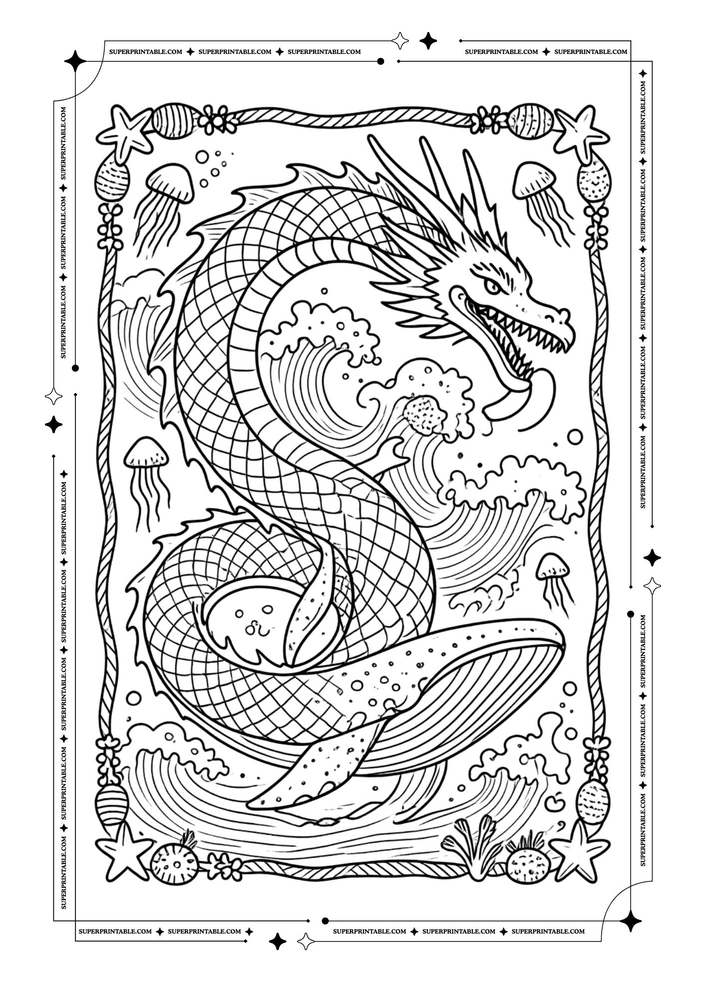 10+ Fantasy Dragon Coloring Pages (Free PDF Printables)