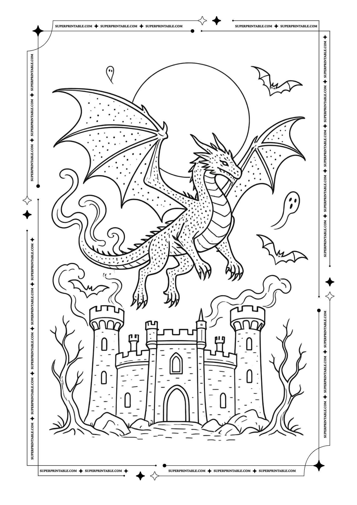 10+ Fantasy Dragon Coloring Pages (Free PDF Printables)