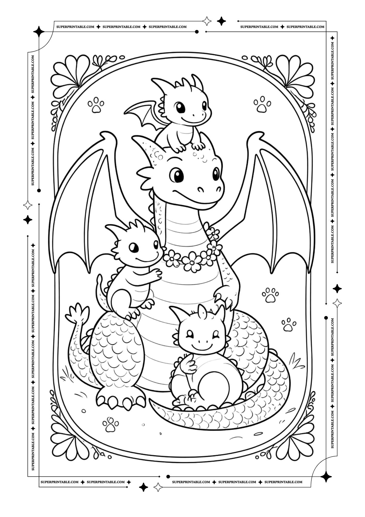 10+ Fantasy Dragon Coloring Pages (Free PDF Printables)