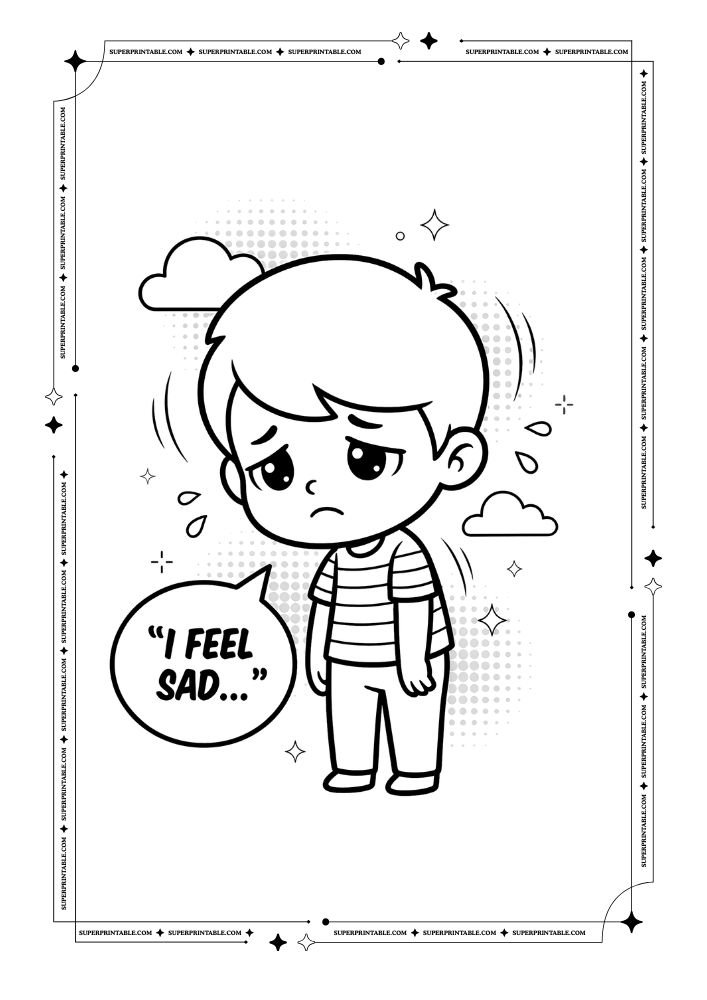 20 Feelings Emotions Pop Art Coloring Pages (Free PDF)