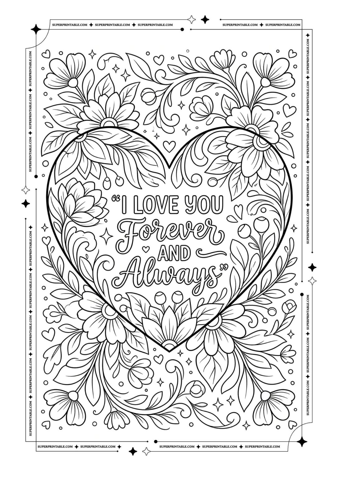 35+ I Love You Coloring Pages (Free PDF Printables)