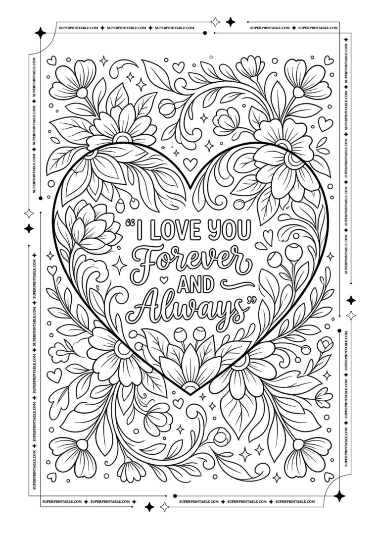 35+ I Love You Coloring Pages (Free PDF Printables)