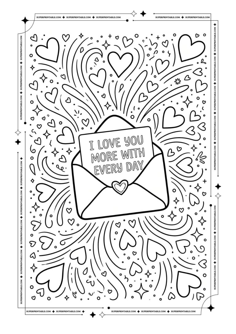 35+ I Love You Coloring Pages (Free PDF Printables)