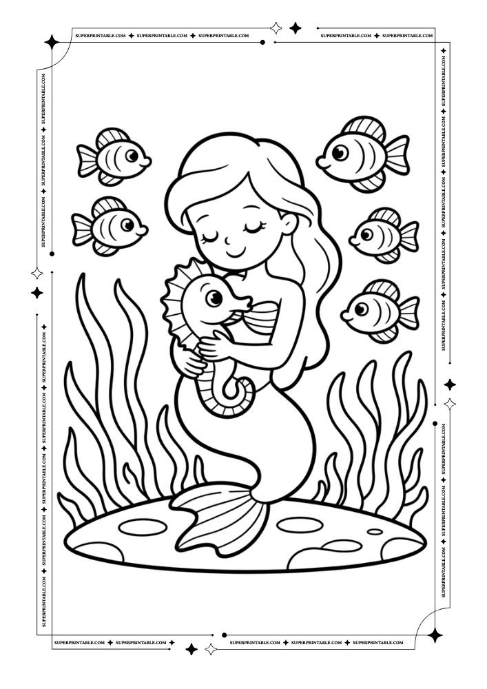 12+ Mermaid Coloring Pages (Free PDF Printables)
