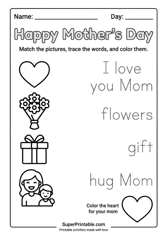 8 Mother's Day Coloring Activity Worksheet Pack (Free PDF)