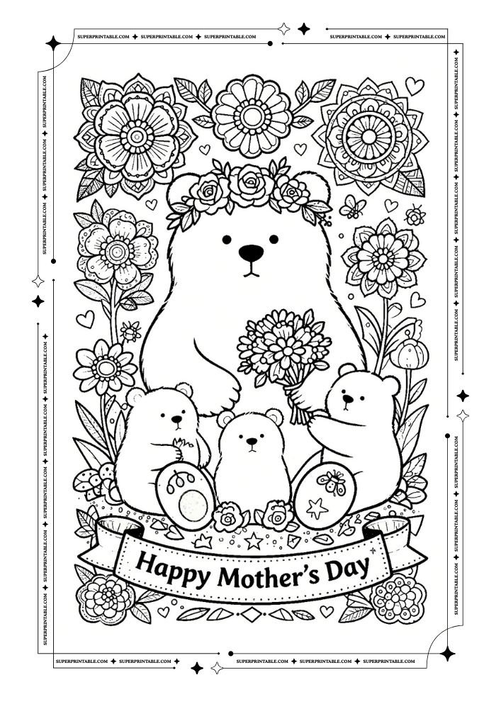 Mother's Day Greeting Card Coloring Pages (Free PDF Printables)