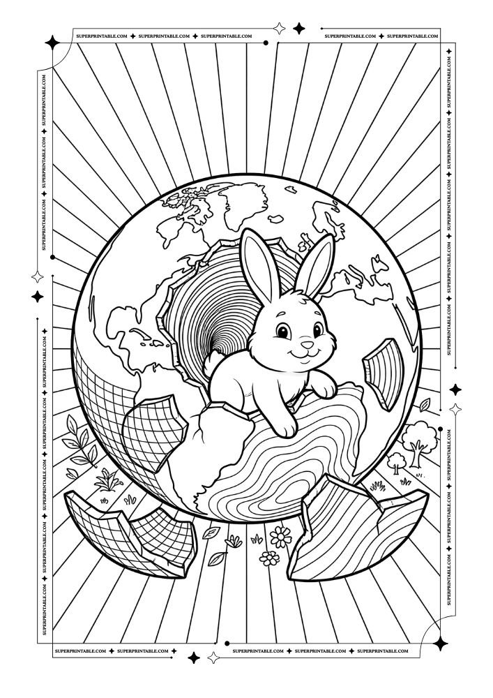 Optical Illusion Earth Day Coloring Pages (Free PDF Printables)
