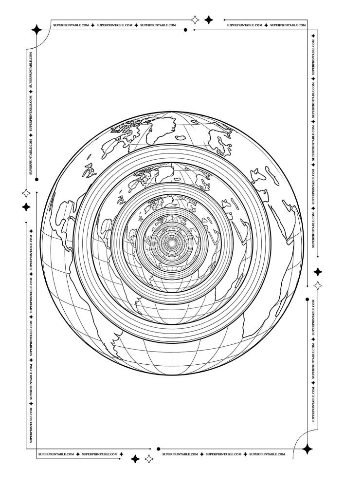 Optical Illusion Earth Day Coloring Pages (Free PDF Printables)
