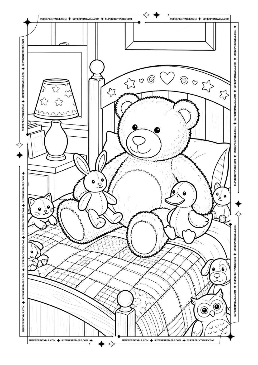 20 Plush Toys Coloring Pages (Free PDF Printables)