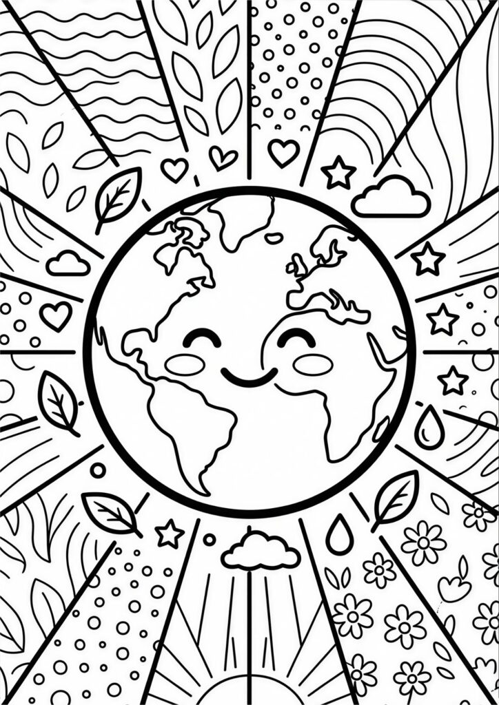 Pop Art Earth Day Coloring Pages (Free PDF Printables)