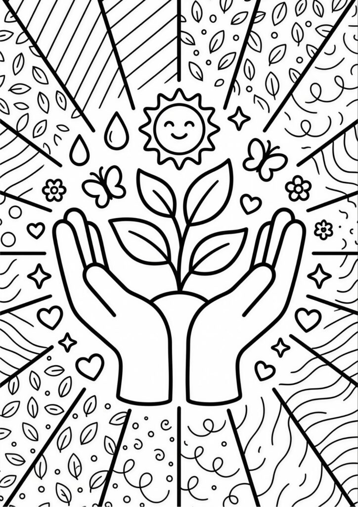 Pop Art Earth Day Coloring Pages (Free PDF Printables)