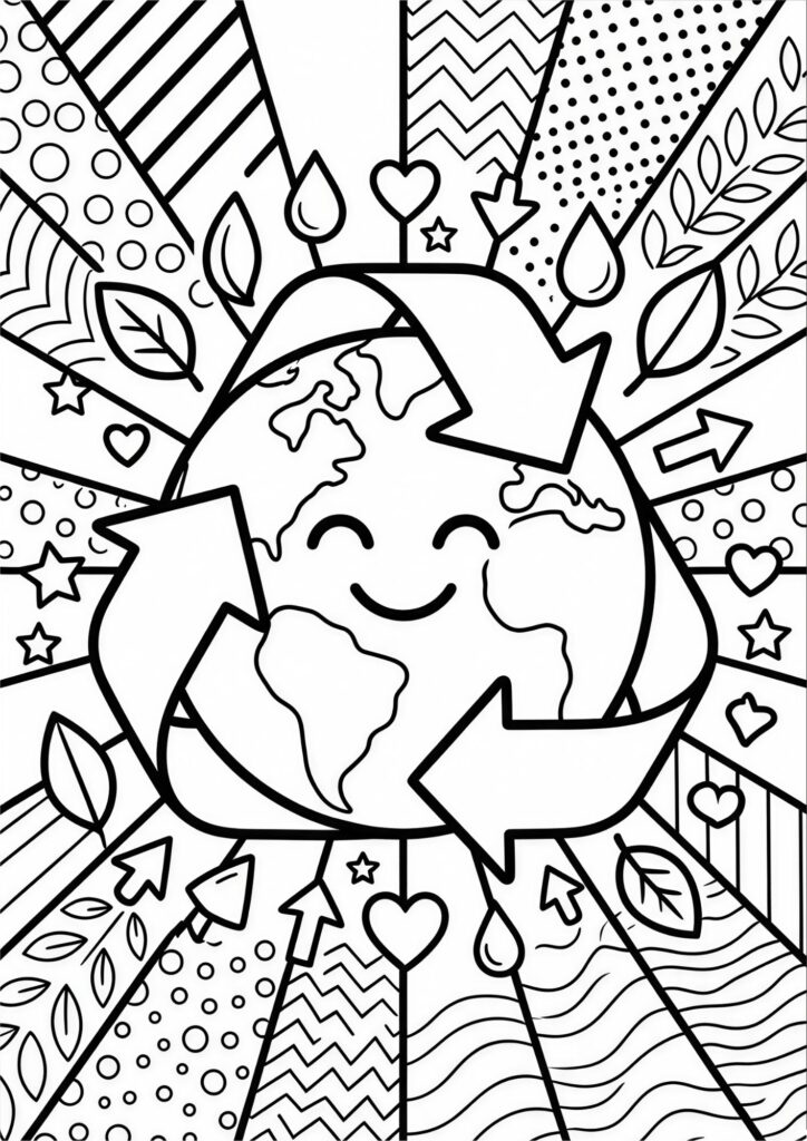 Pop Art Earth Day Coloring Pages (Free PDF Printables)