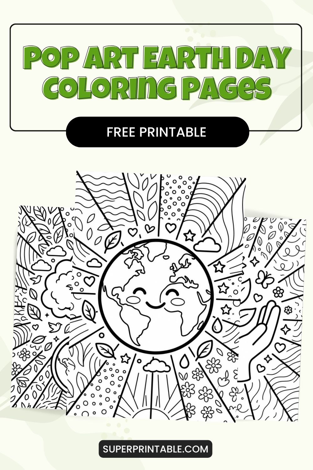 Pop Art Earth Day Coloring Pages (Free PDF Printables)