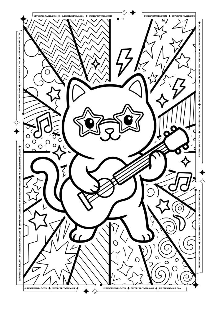 10+ Pop Art Kitty Cats Coloring Pages (Free PDF Printables)