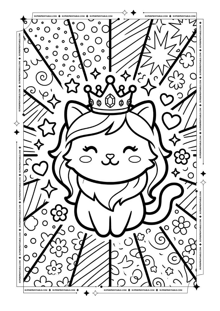 10+ Pop Art Kitty Cats Coloring Pages (Free PDF Printables)