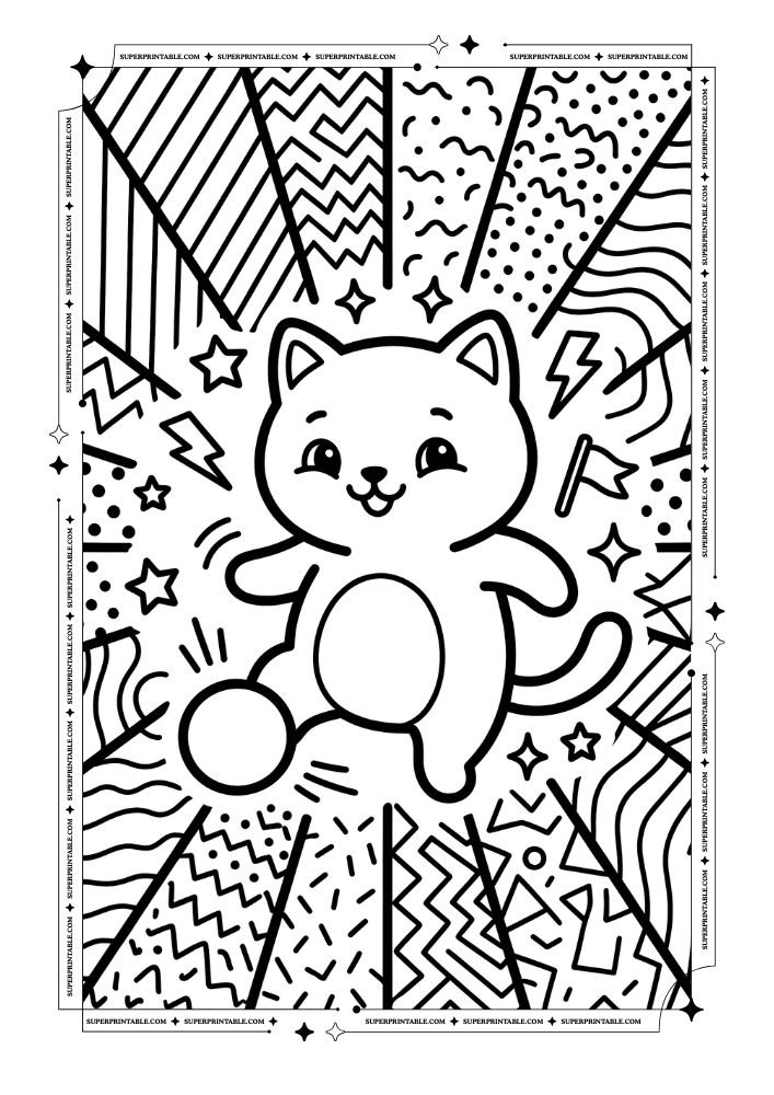 10+ Pop Art Kitty Cats Coloring Pages (Free PDF Printables)
