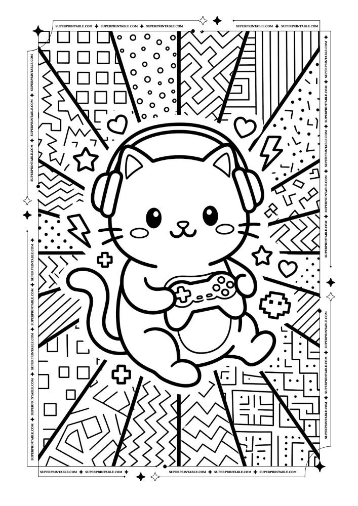 10+ Pop Art Kitty Cats Coloring Pages (Free PDF Printables)
