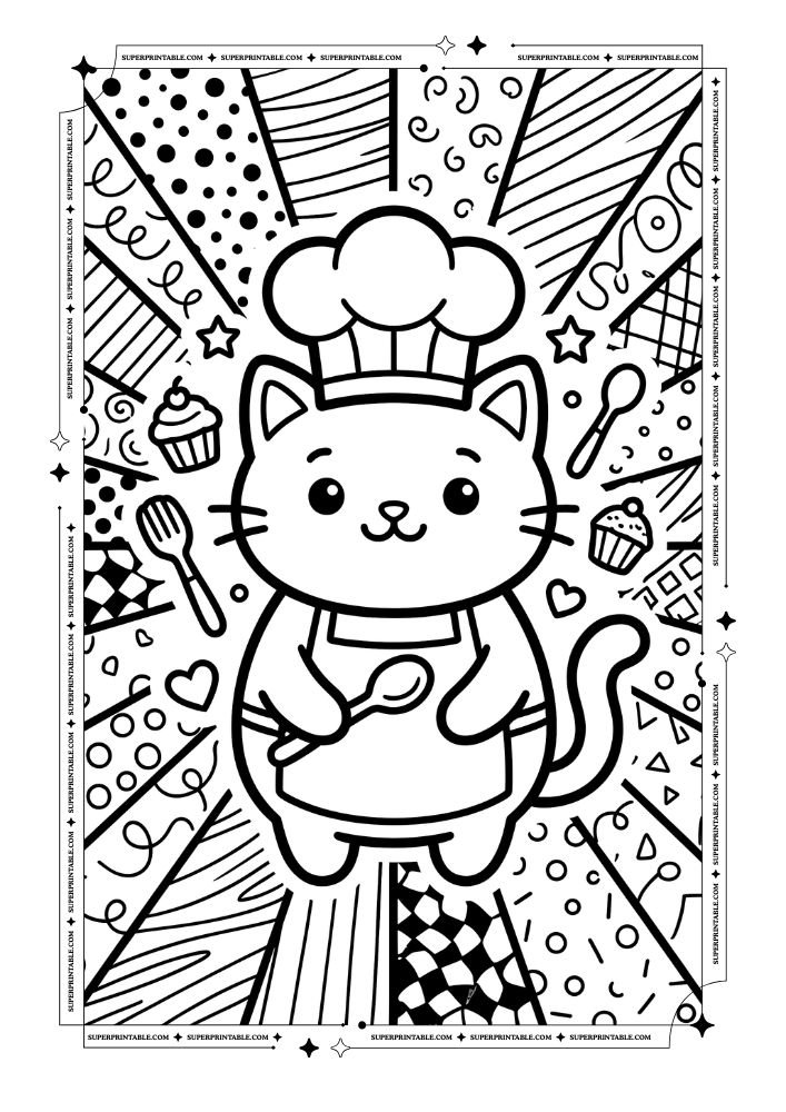 10+ Pop Art Kitty Cats Coloring Pages (Free PDF Printables)