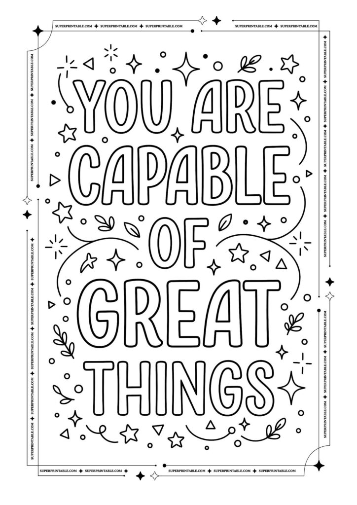 30 Positive Affirmation Coloring Pages (Free PDF Printables)