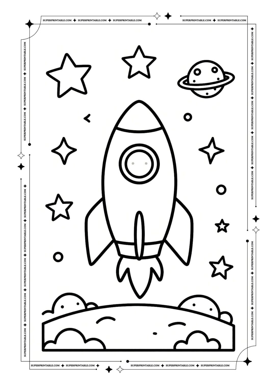 20 Space Coloring Pages (Free PDF Printables)