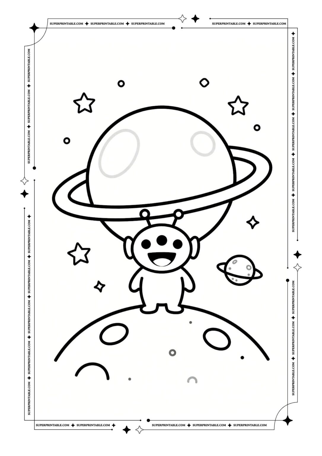 20 Space Coloring Pages (Free PDF Printables)