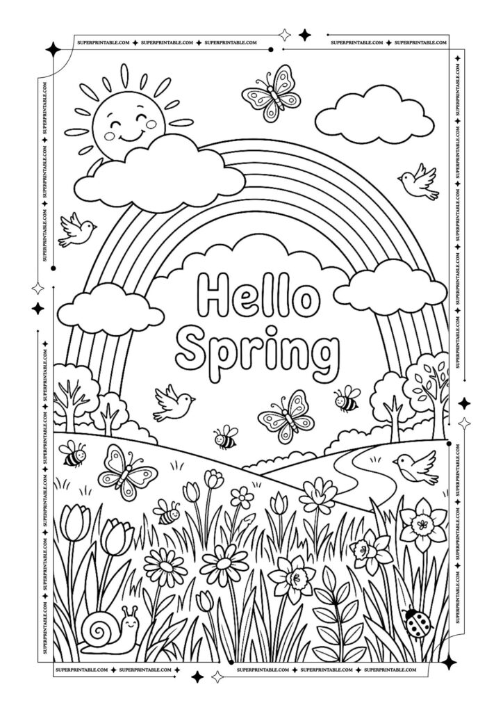 20 Spring Coloring Pages (Free PDF Printables)