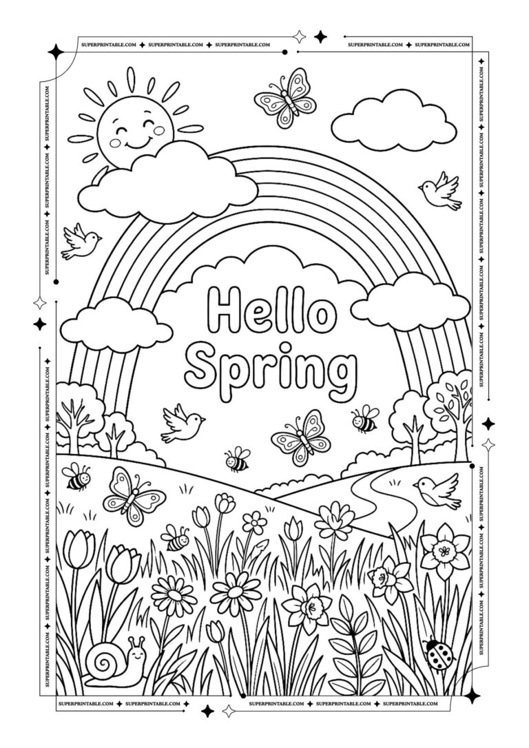 20 Spring Coloring Pages (Free PDF Printables)