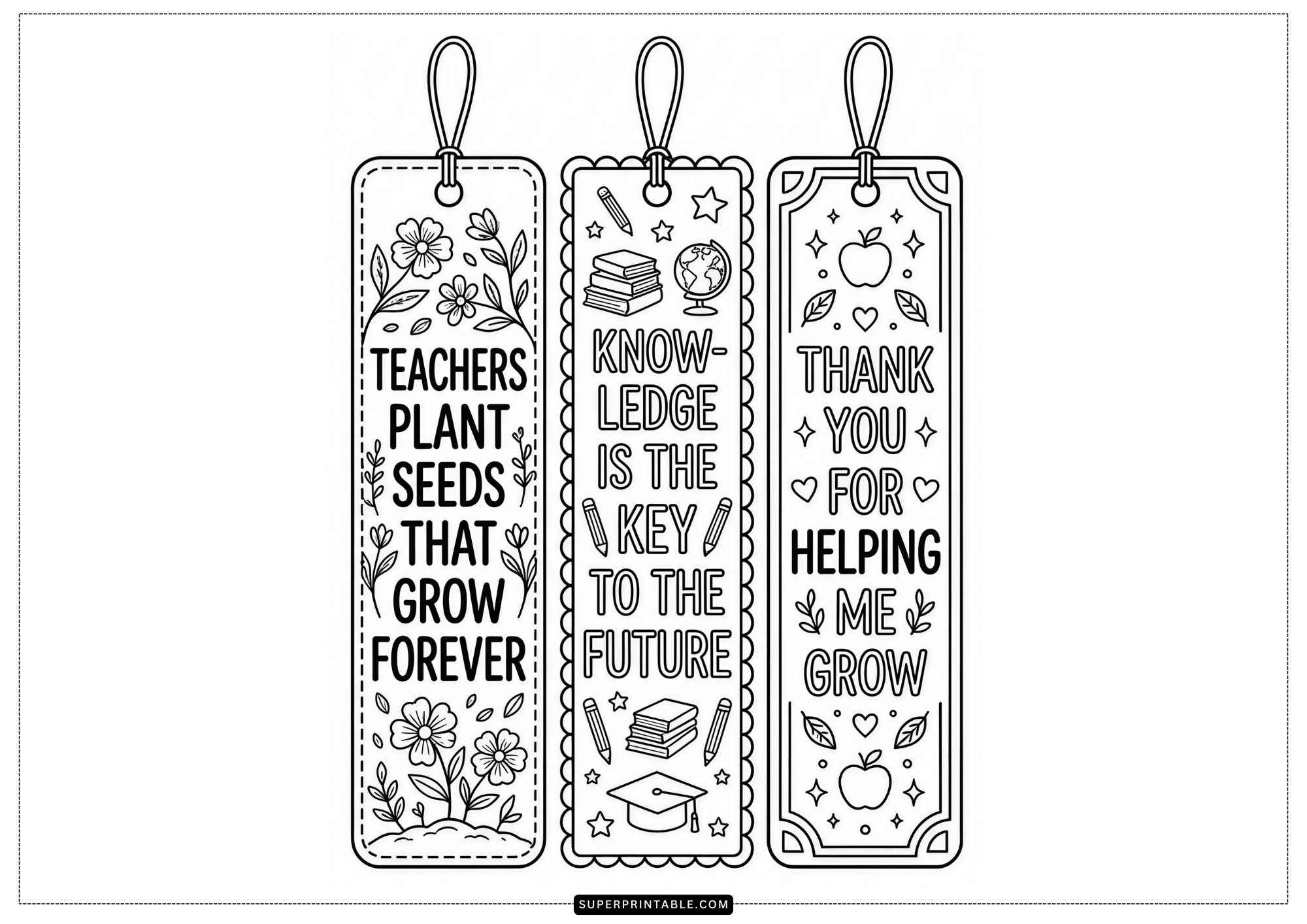 15+ Teacher Bookmarks Coloring Pages (Free PDF Printables)