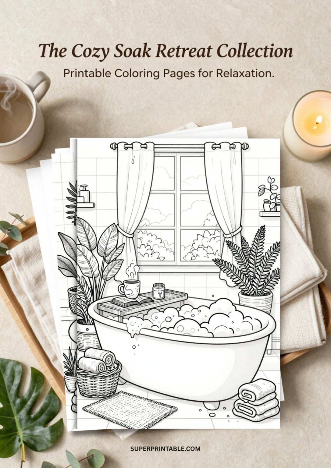 15+ The Cozy Soak Retreat Coloring Sheets (Free PDF Printables)