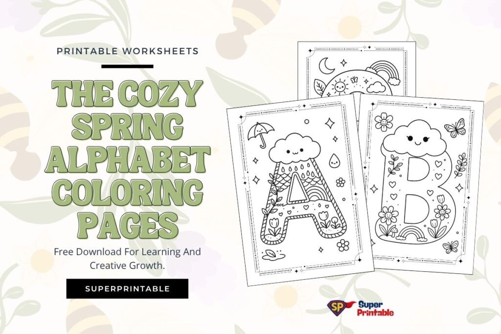 The Cozy Spring Alphabet Coloring Pages (Free PDF Printables)