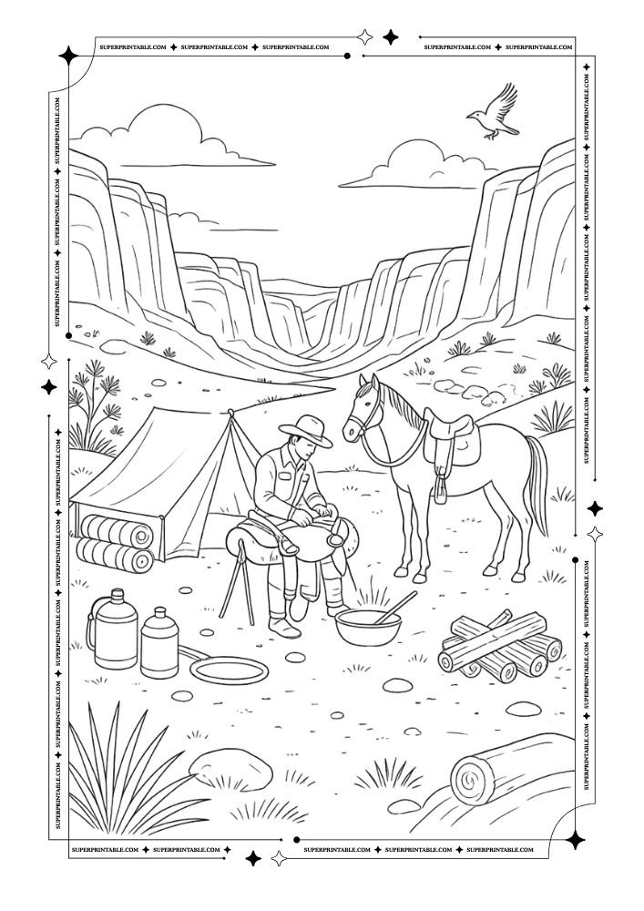65+ Wild West Coloring Pages (Free PDF Printables)