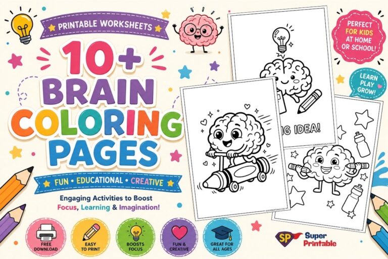 10+ Brain Coloring Pages (Free PDF Printable)