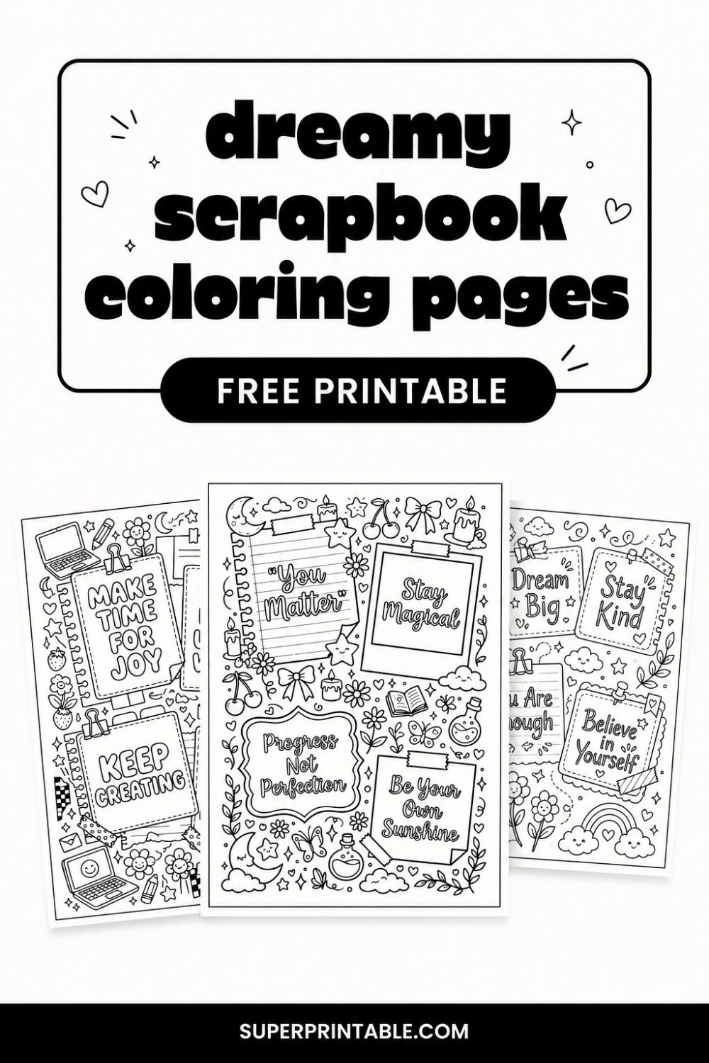10+ Dreamy Scrapbook Coloring Pages (Free PDF Printable)