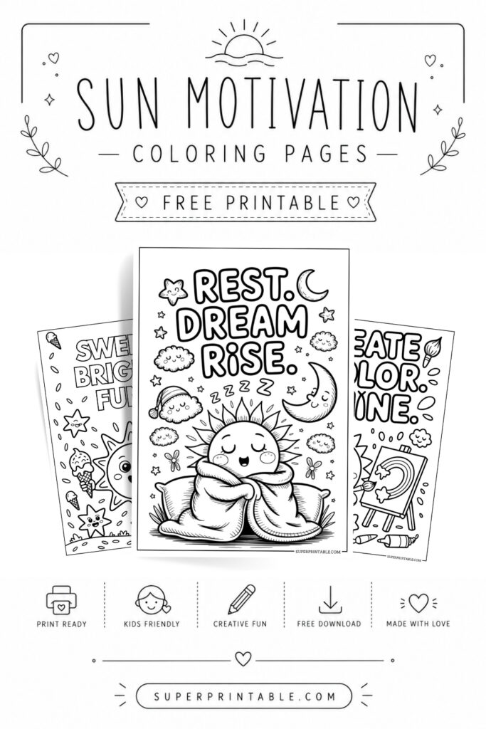 10+ Sun Motivation Coloring Pages (Free PDF Printable)