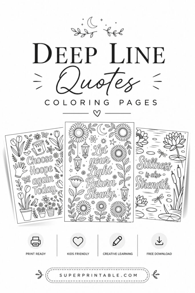 20 Deep Line Quotes Coloring Pages (Free PDF Printable)