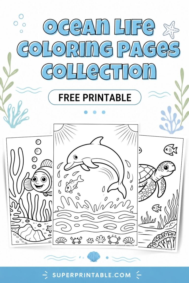 20 Ocean Life Coloring Pages (Free PDF Printable)